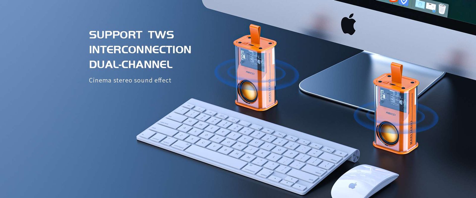 Original RECCI RSK-W30 Transparent Wireless Speaker with RGB Light Price In Bangladesh